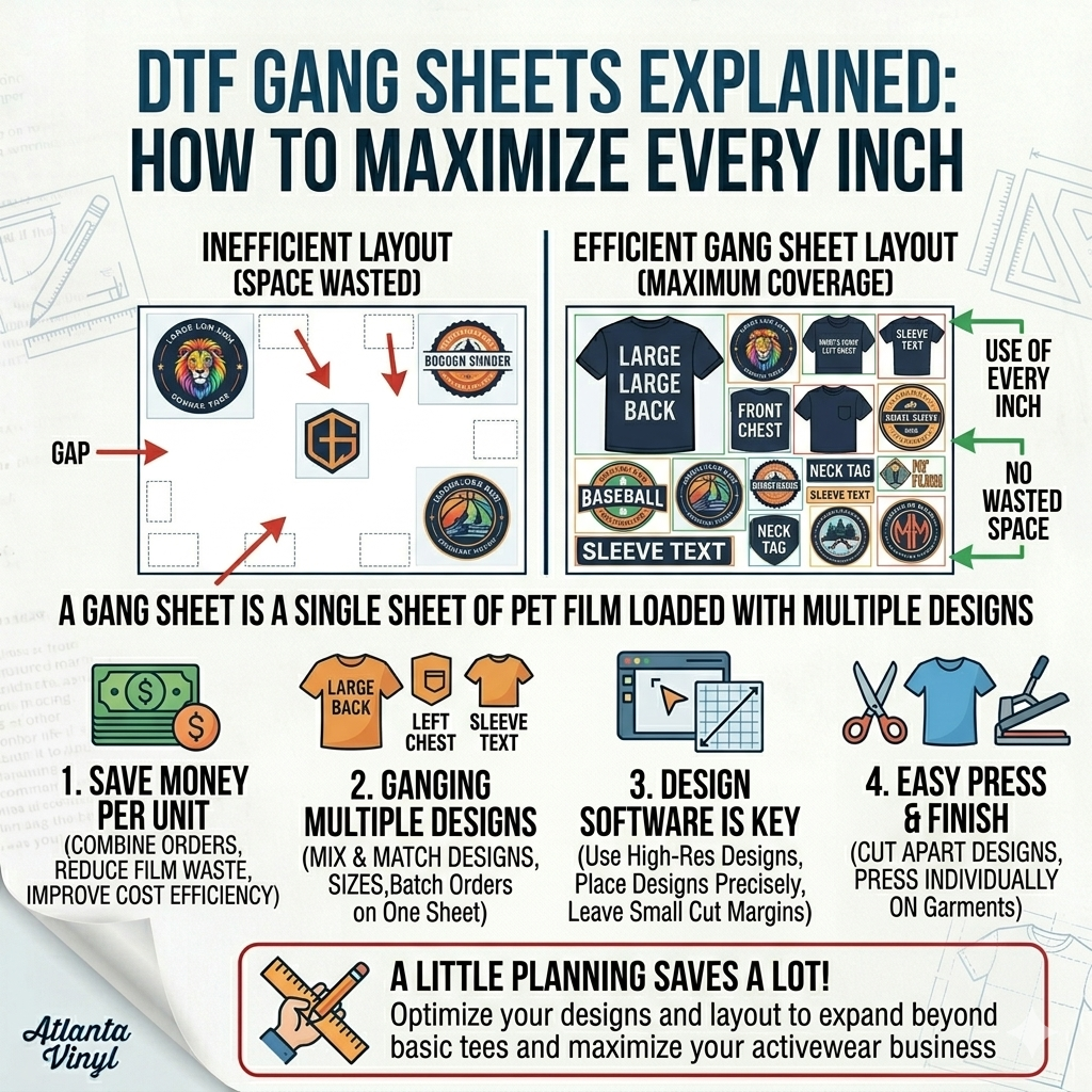DTF Gang Sheets Explained: How to Maximize Every Inch | Atlanta Vinyl Blog