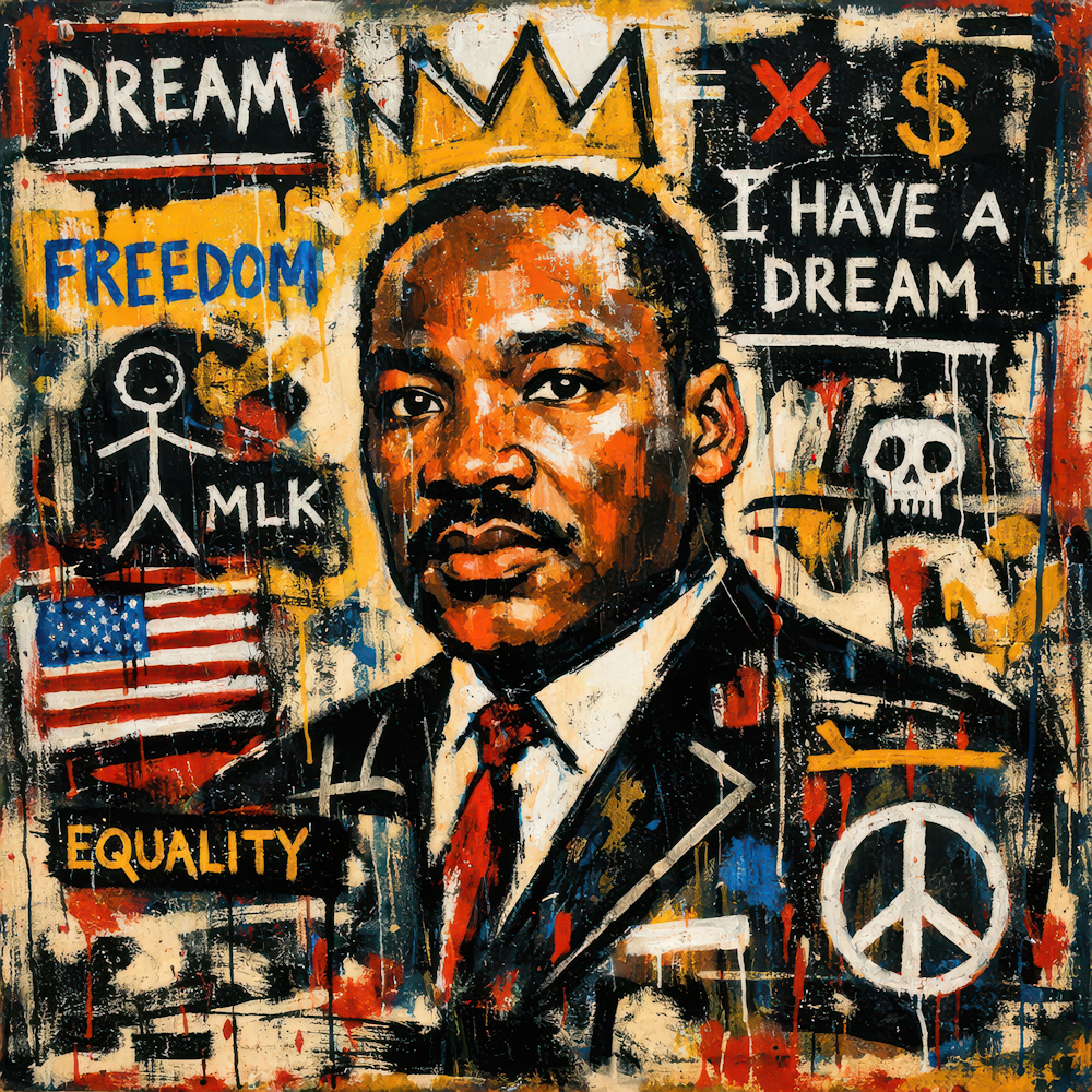 Martin Luther King (Basquiat style) - STK07528 (DTF Transfers)