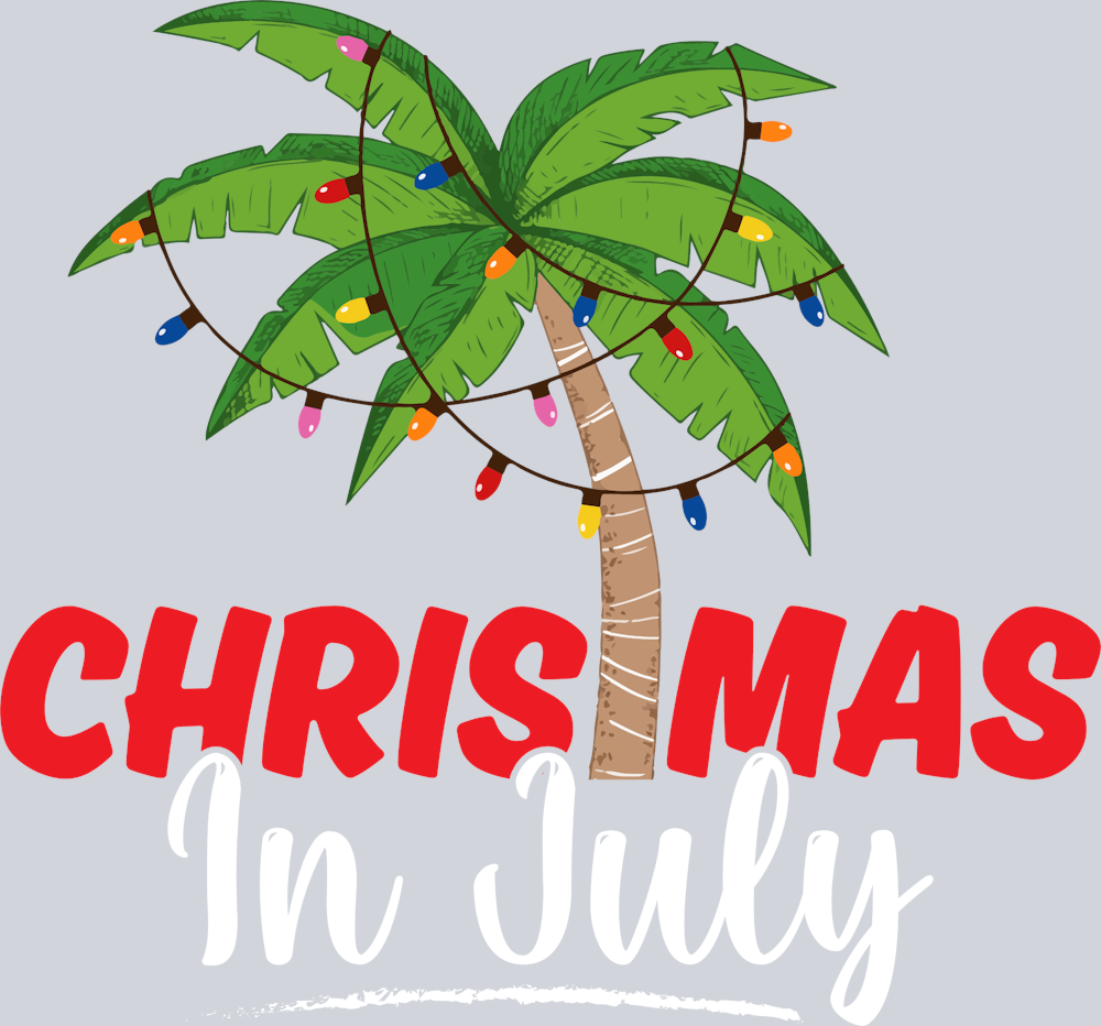 Christmas In July Palm Tree - STK01314 (DTF Transfers)