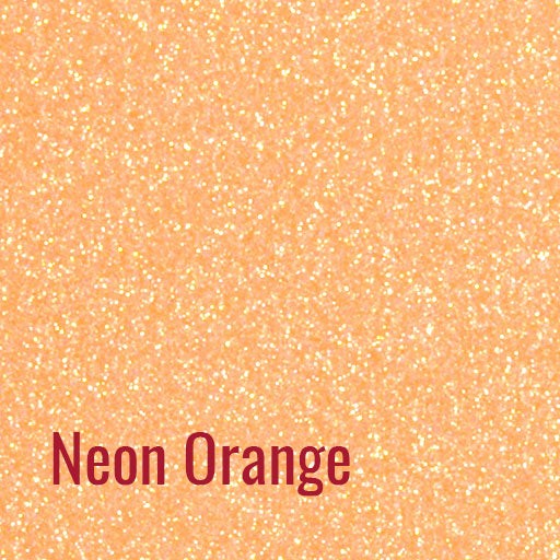 20" Neon Orange Glitter Heat Transfer Vinyl | Bright Orange Glitter Vinyl